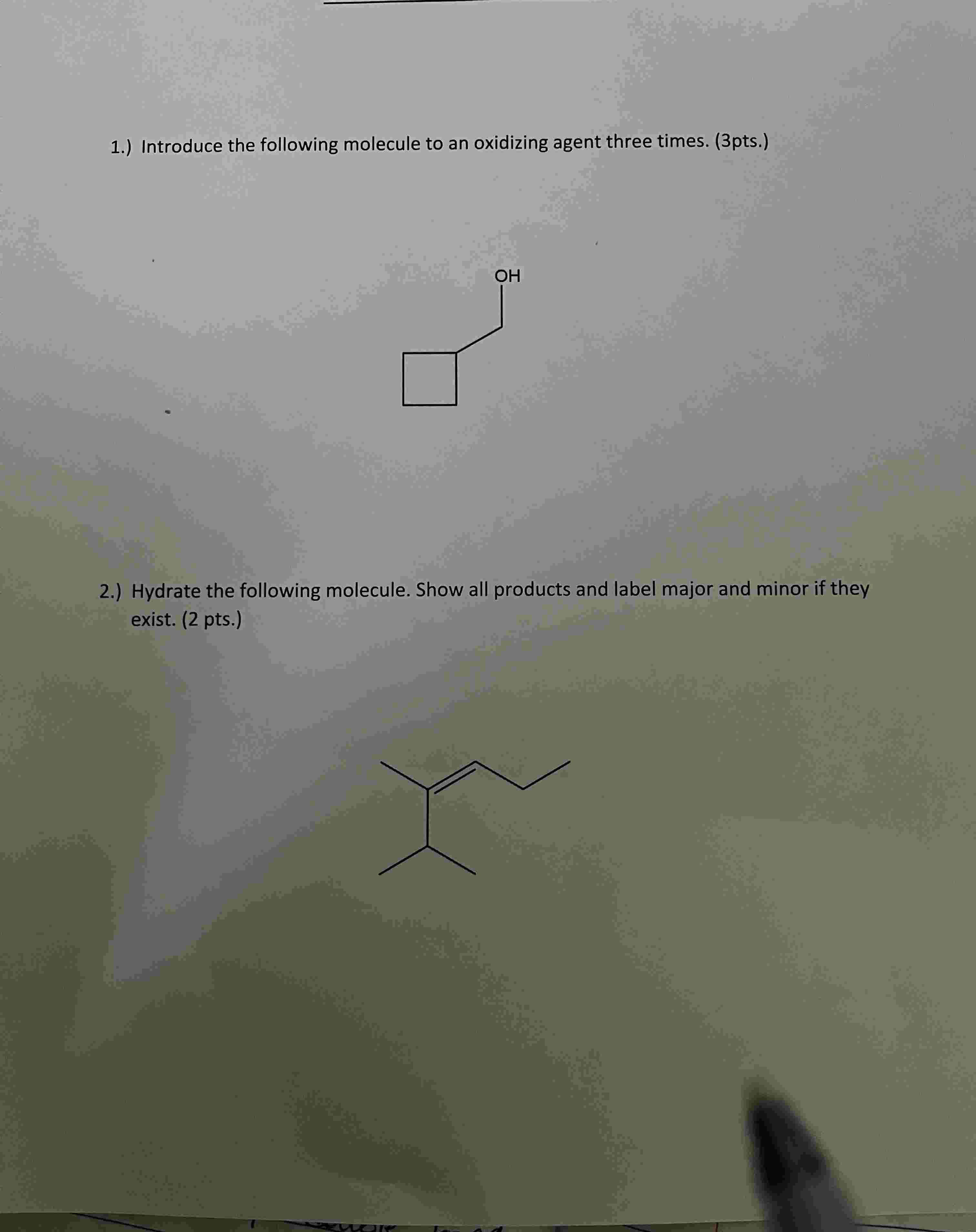 Solved 3.) ﻿Dehydrate the major product of problem 2 , ﻿show | Chegg.com