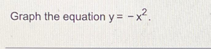 Solved Graph the equation y=-x2 | Chegg.com
