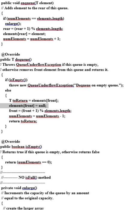 Solved Question 1 Queue Adt 5 Point Write A Java Program
