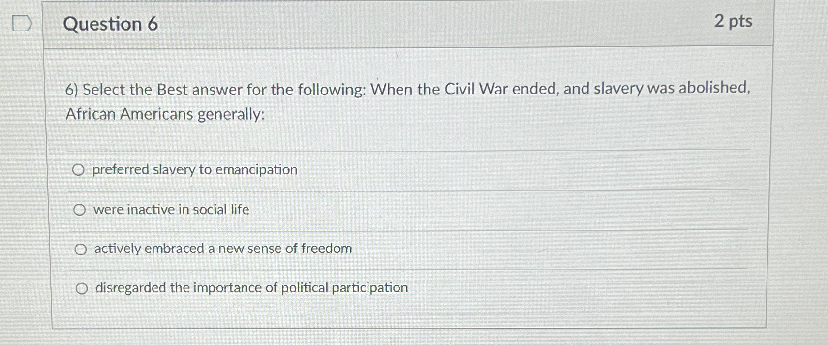 Solved Question 62 ﻿ptsSelect the Best answer for the | Chegg.com