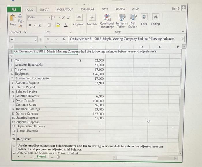 Solved this is an excel simulation for an accounting | Chegg.com