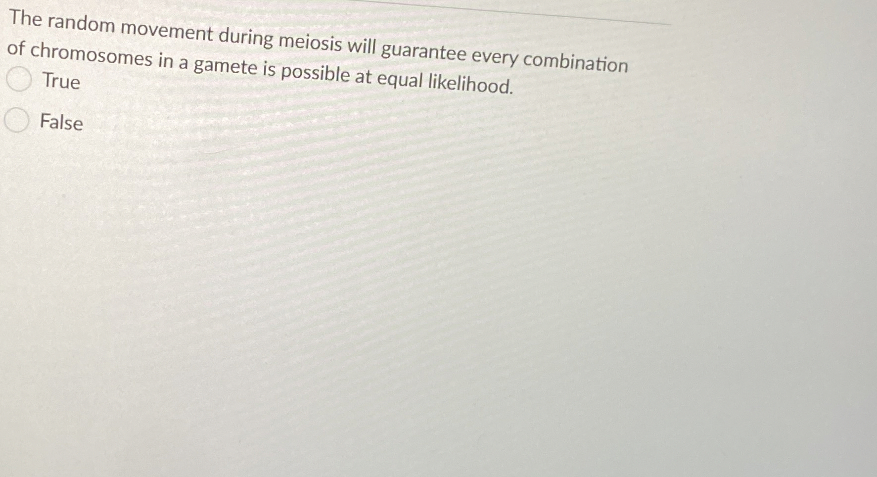 Solved The random movement during meiosis will guarantee | Chegg.com