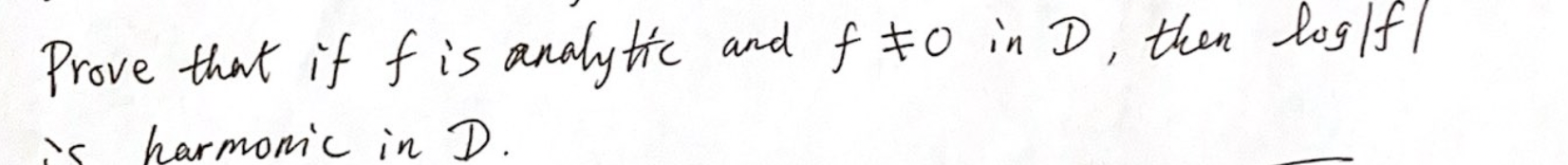 Solved Prove that if f ﻿is analytic and f≠0 ﻿in D, ﻿then | Chegg.com