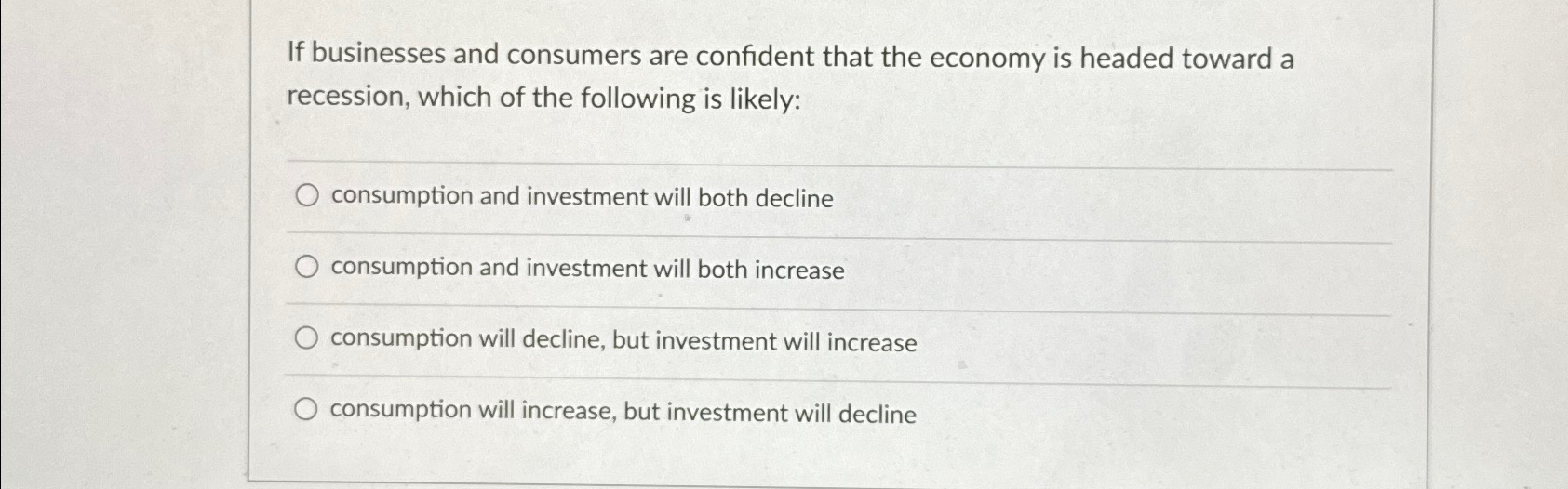 Solved If businesses and consumers are confident that the | Chegg.com