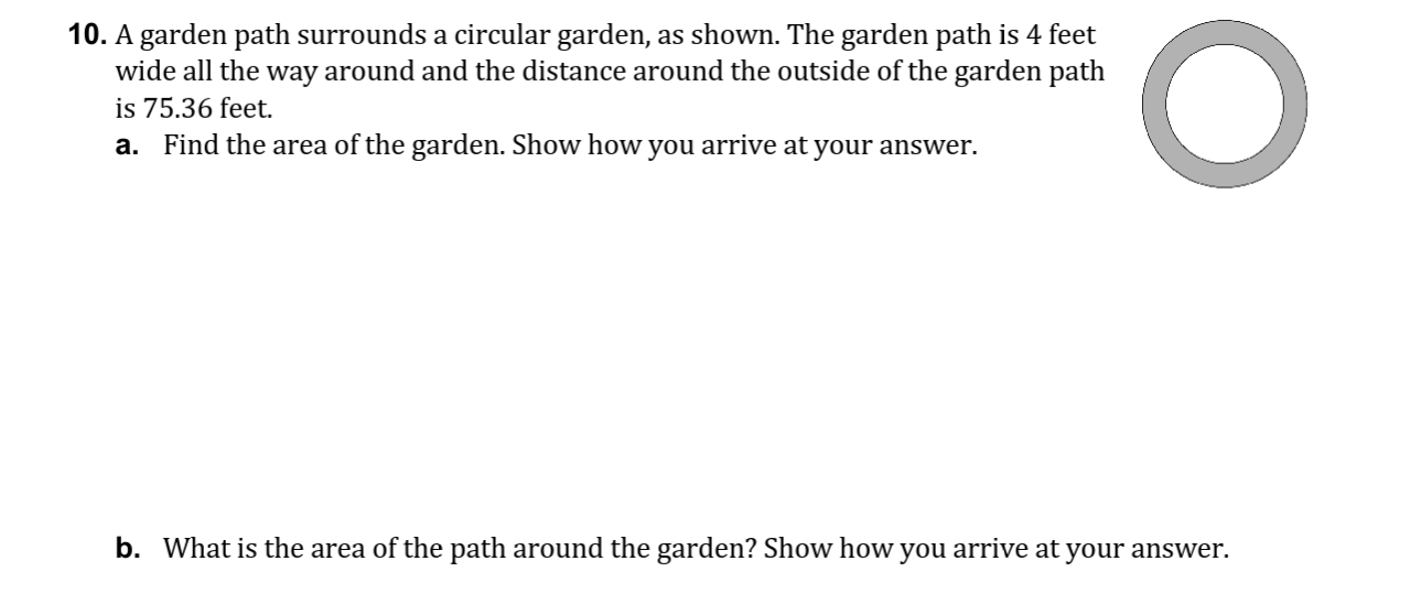 Solved 10. A garden path surrounds a circular garden, as | Chegg.com