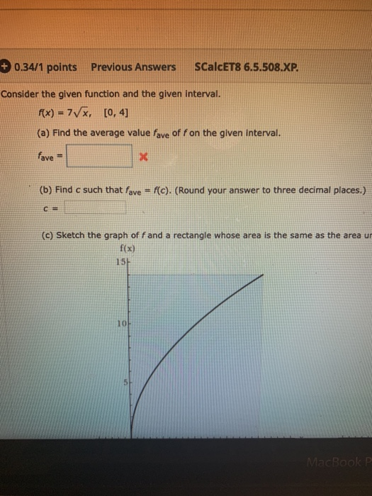 Solved + 0.34/1 points Previous Answers ScalcET8 6.5.508.XP. | Chegg.com