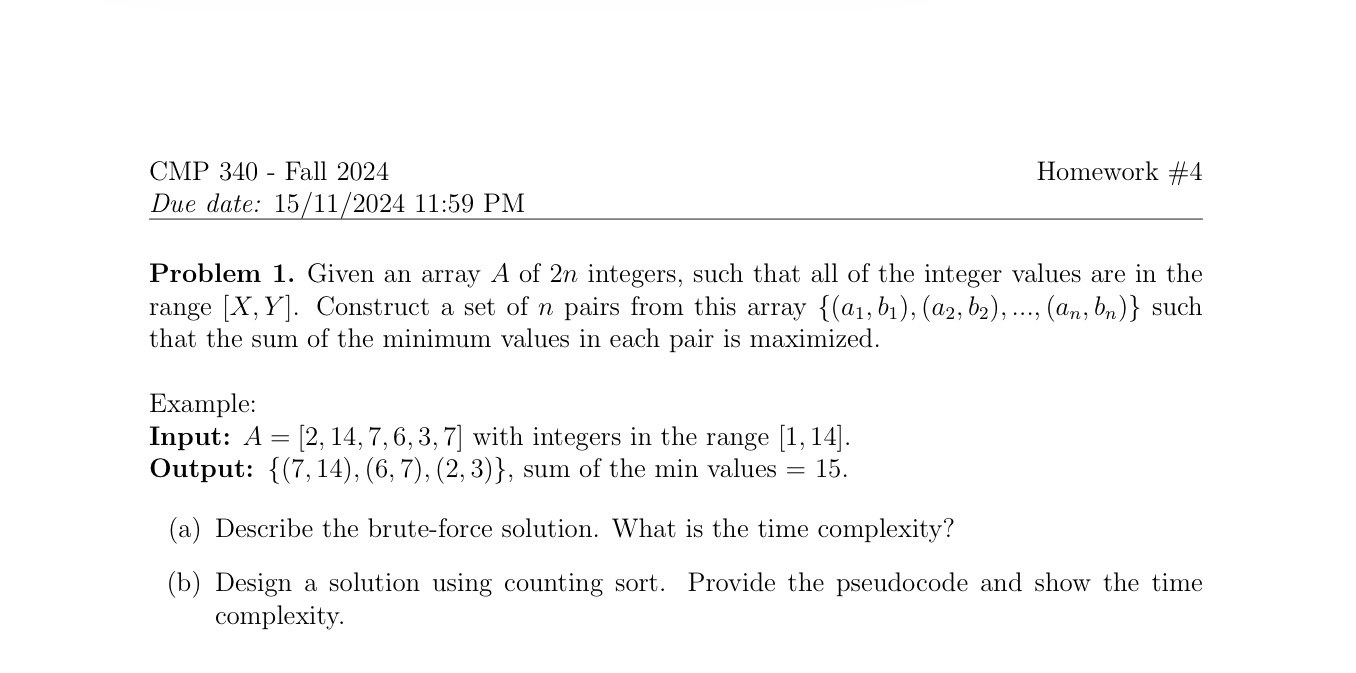Solved by an EXPERT CMP 340 - ﻿Fall 2024Homework #4Due date: | Chegg.com