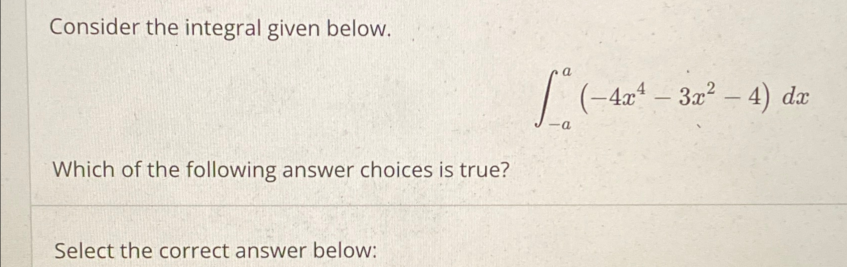 Solved Consider the integral given | Chegg.com