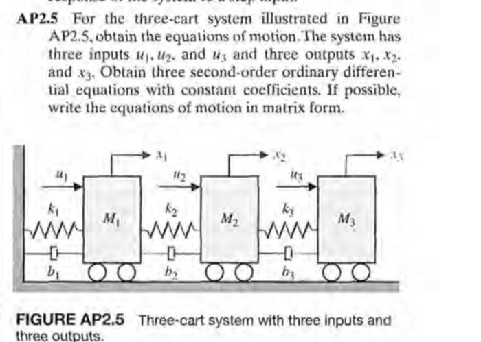 Solved AP2.5 For the three-cart system illustrated in Figure | Chegg.com