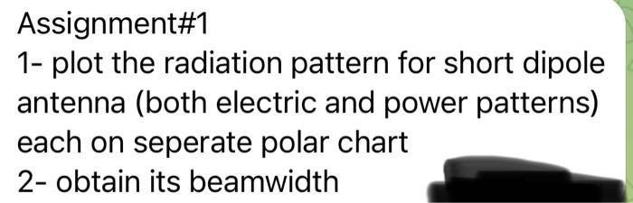 Solved Assignment\#1 1- plot the radiation pattern for short | Chegg.com