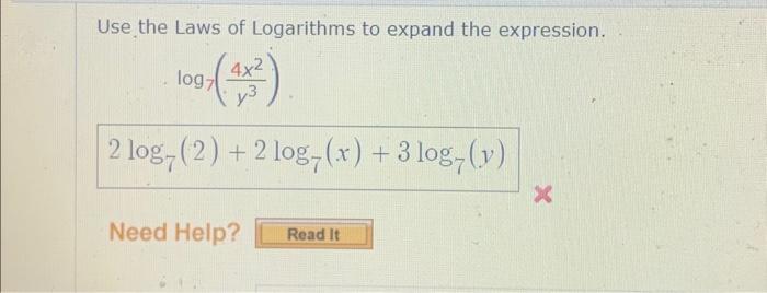 Solved Use the Laws of Logarithms to combine the expression. | Chegg.com