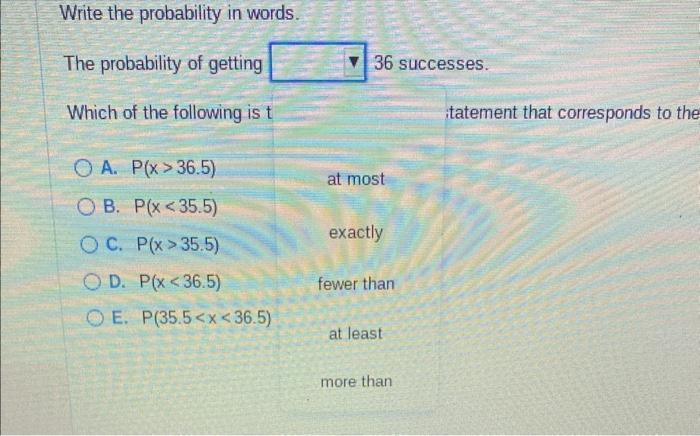 Solved Write the binomial probability in words. Then, use a | Chegg.com