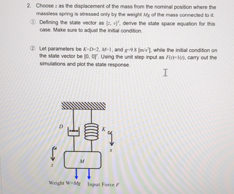 Solved Choose z ﻿as the displacement of the mass from the | Chegg.com