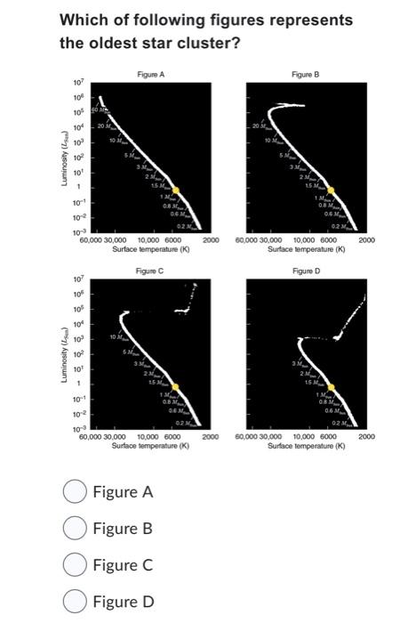 Solved Which of following figures represents the oldest star | Chegg.com