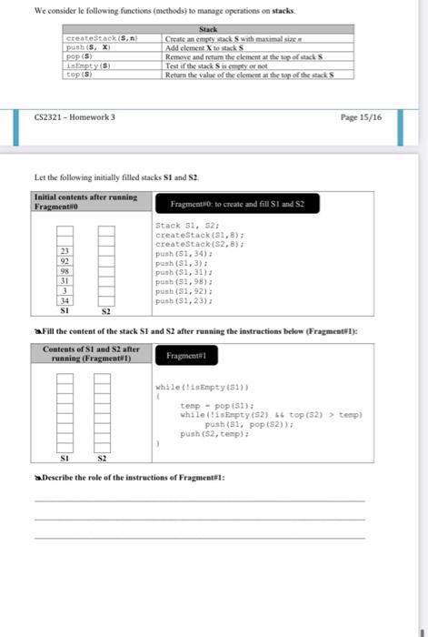 Solved We consider le following functions (methods) to | Chegg.com