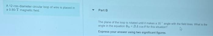 Solved A 12-ctn-diameter circular loop of wire is placed in | Chegg.com