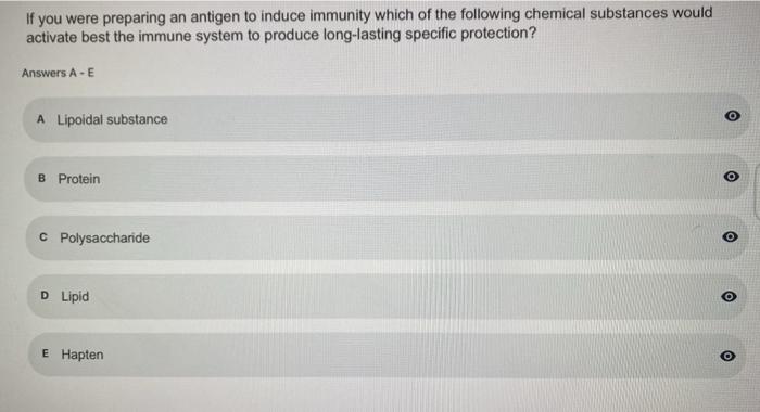 Solved If you were preparing an antigen to induce immunity | Chegg.com