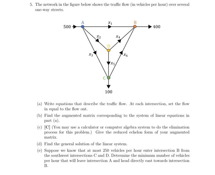Solved 5. The network in the figure below shows the traffic | Chegg.com