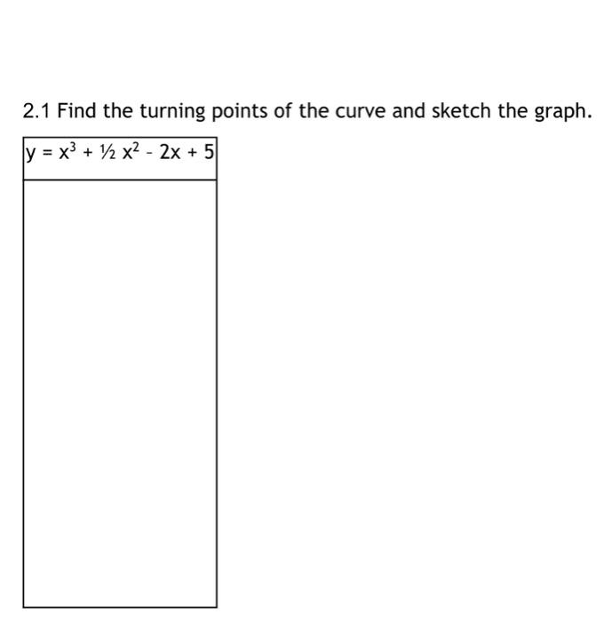 Solved 2.1 Find the turning points of the curve and sketch | Chegg.com