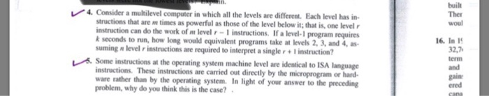 Solved built Ther 4 Consider a multilevel computer in which | Chegg.com