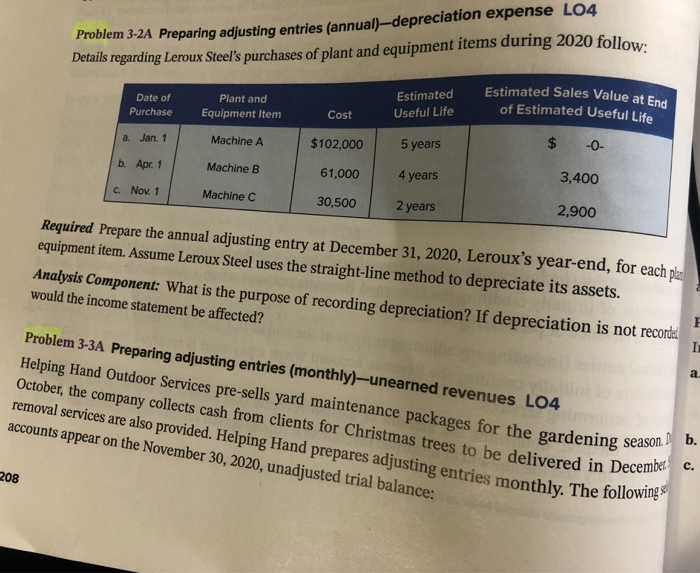 Solved PROBLEMS Problem 3-1A Preparing adjusting entries | Chegg.com