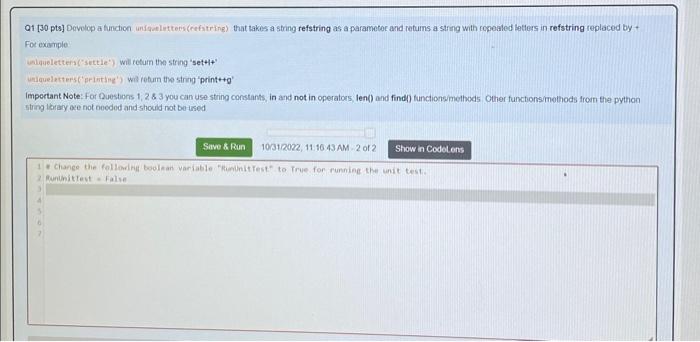 Solved important note: you can use string constants, in and | Chegg.com