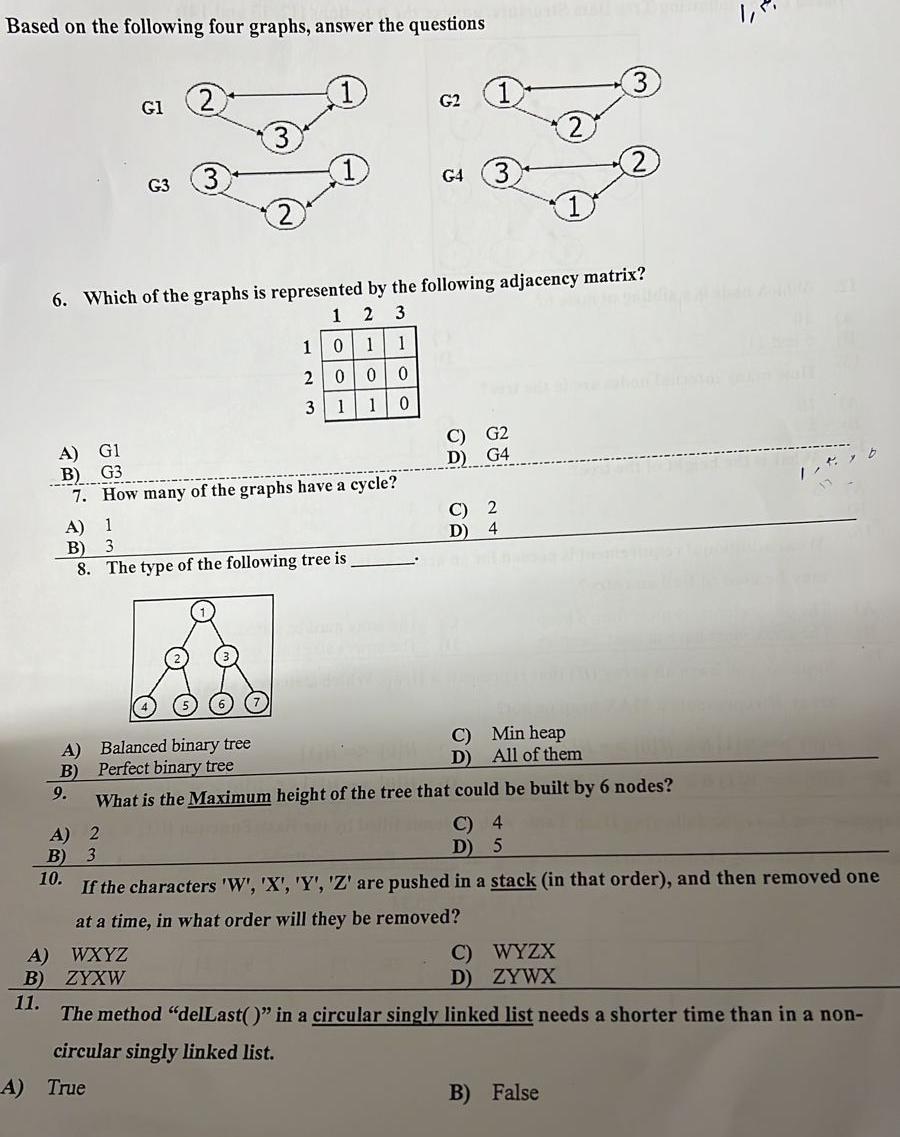 Solved data structureI hope you respond quickly and thank | Chegg.com