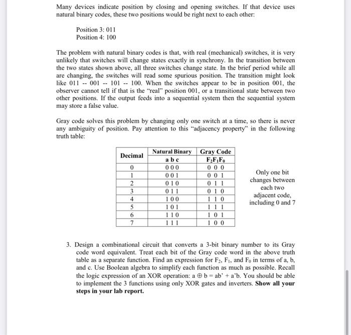 Solved Many devices indicate position by closing and opening | Chegg.com