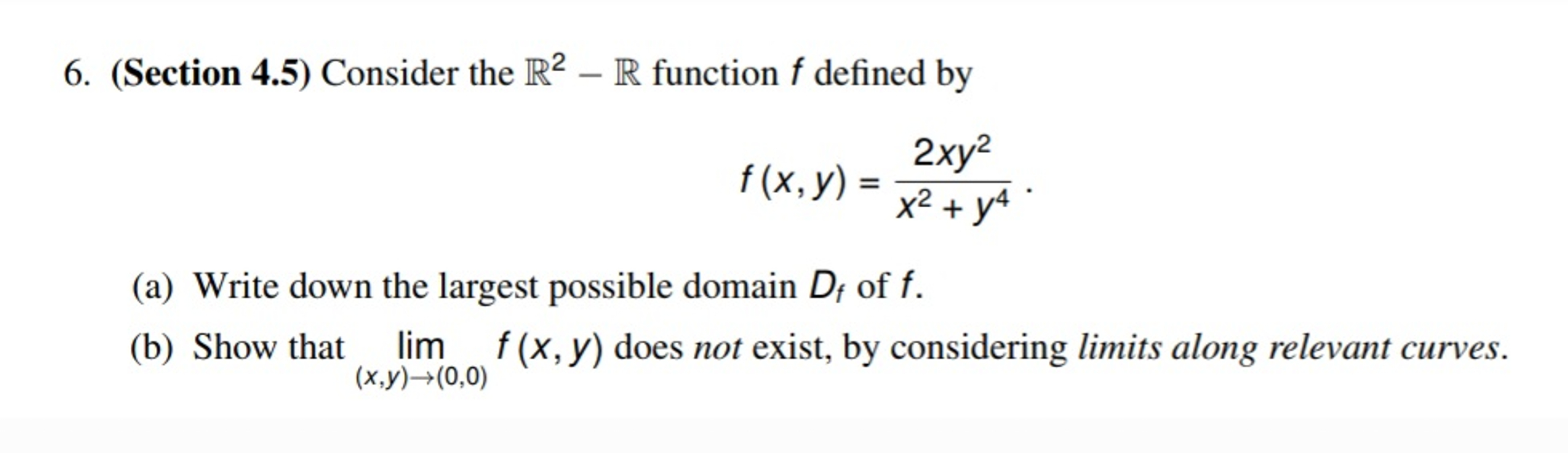 Solved (Section 4.5) ﻿Consider the R2-R ﻿function f ﻿defined | Chegg.com