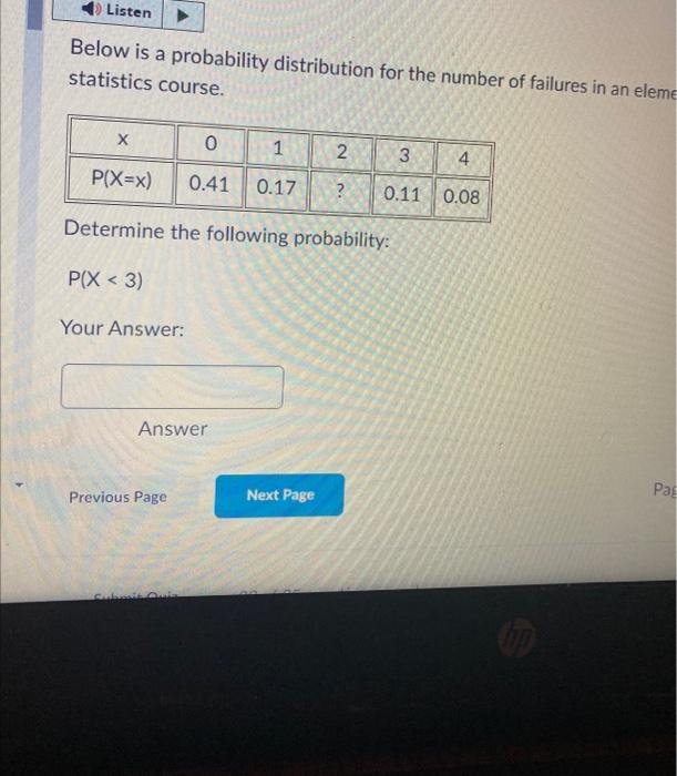 Solved Below is a probability distribution for the number of | Chegg.com