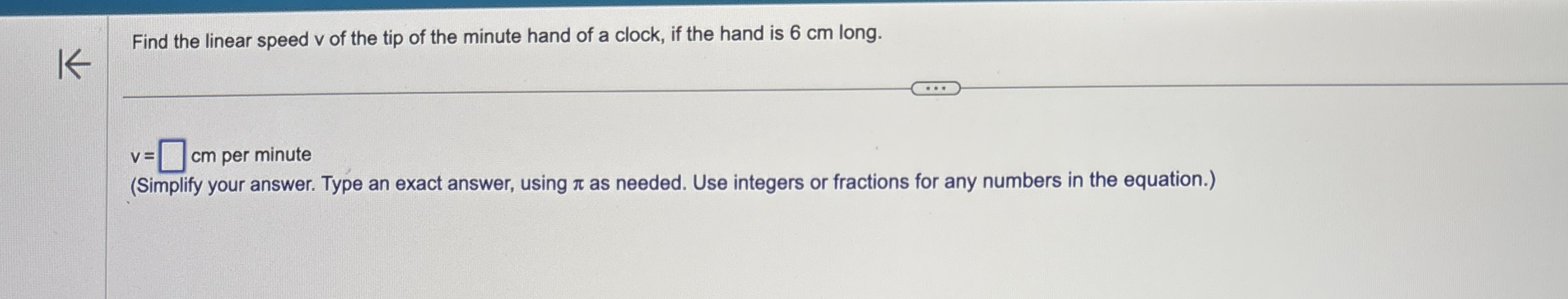 Solved Find the linear speed v ﻿of the tip of the minute | Chegg.com