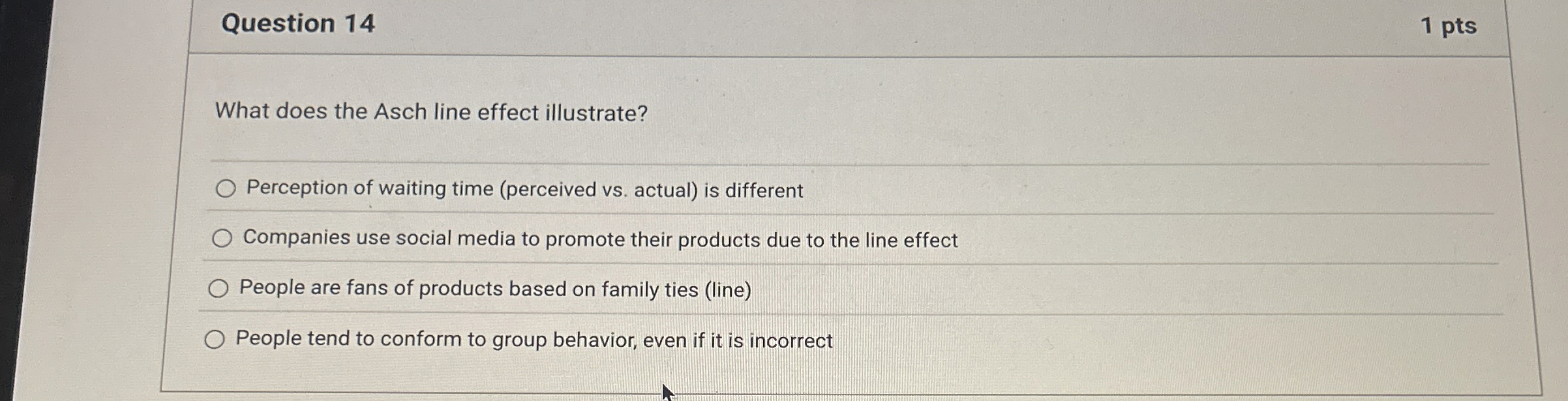 High Quality SOLUTION Question 141 ﻿ptsWhat does the Asch line effect ...
