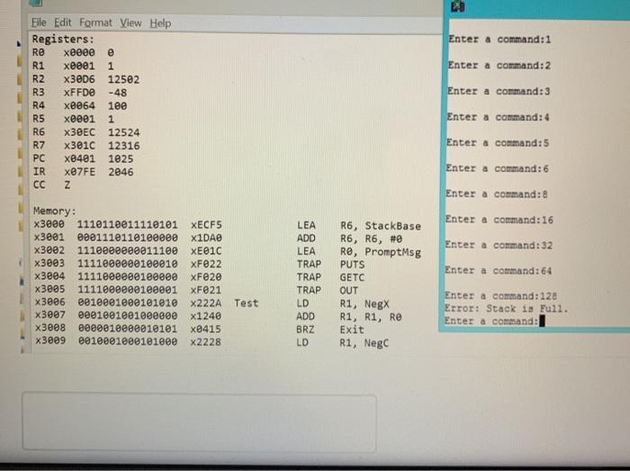 Given the following state (saved memory and console), | Chegg.com