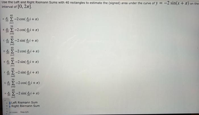 Solved Use the Left and Right Riemann Sums with 100 | Chegg.com