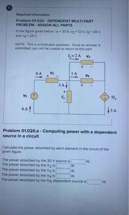 Solved Required information Problem 01.020 - DEPENDENT | Chegg.com