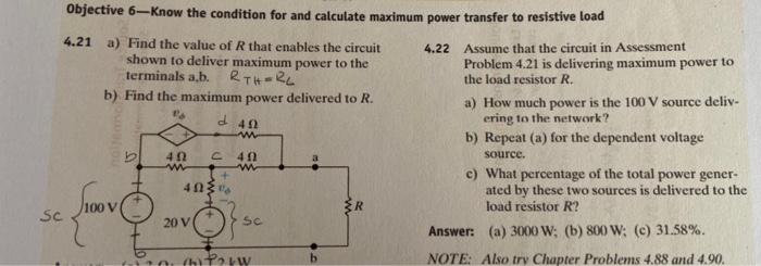 Solved 4.21 a) Find the value of R that enables the circuit | Chegg.com