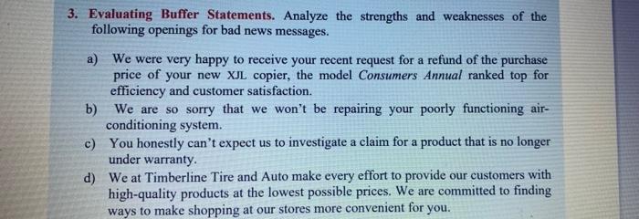 Solved 3. Evaluating Buffer Statements. Analyze the | Chegg.com