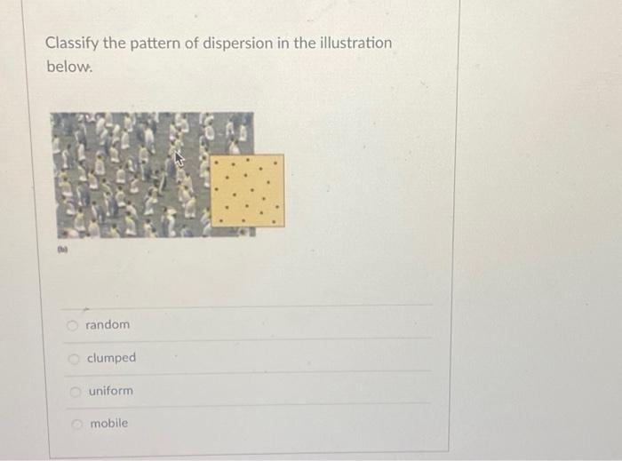Solved Classify the pattern of dispersion in the | Chegg.com