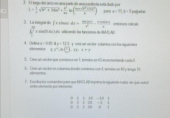 Solved IN A MATLAB CODE!Translation:2. The length of the arc | Chegg.com