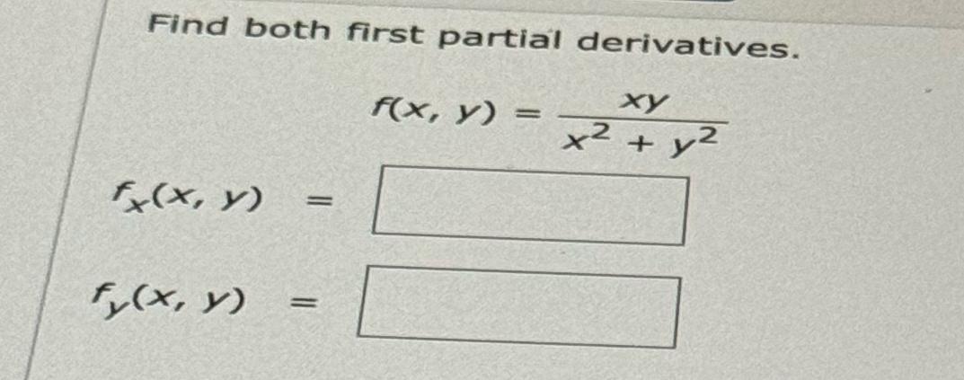 Solved Find both first partial | Chegg.com