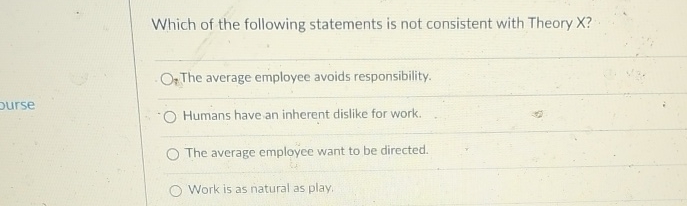 Solved Which of the following statements is not consistent | Chegg.com