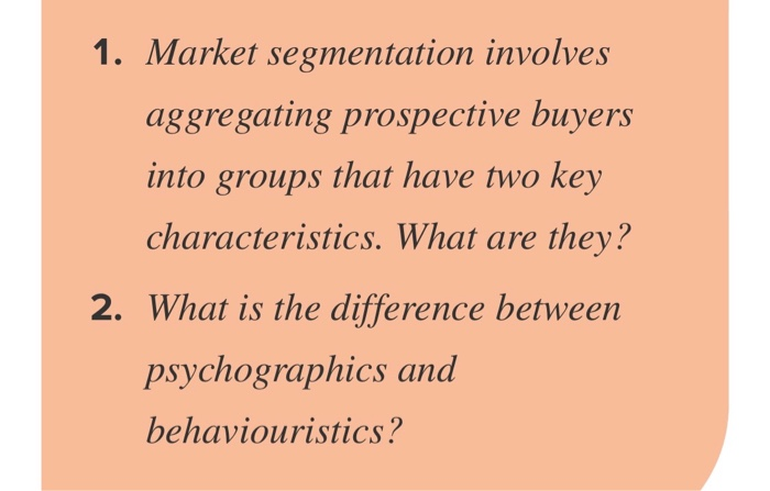 Solved 1. Market segmentation involves aggregating | Chegg.com
