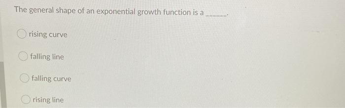 Solved The general shape of an exponential growth function | Chegg.com