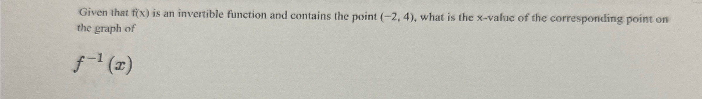 Solved Given that f(x) ﻿is an invertible function and | Chegg.com