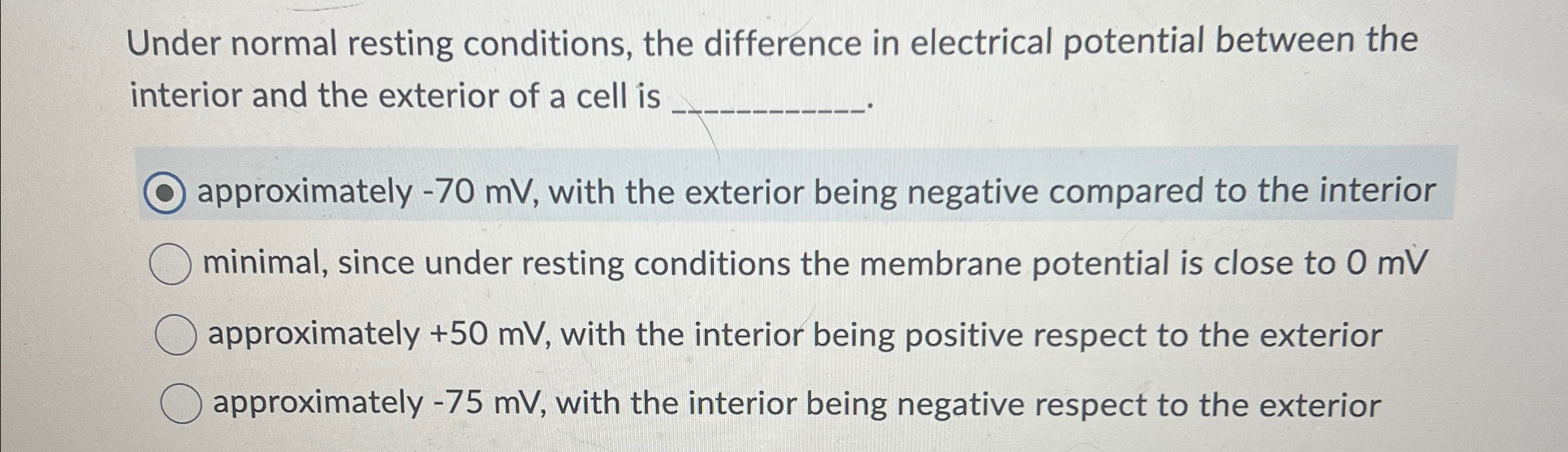 Solved Under normal resting conditions, the difference in | Chegg.com