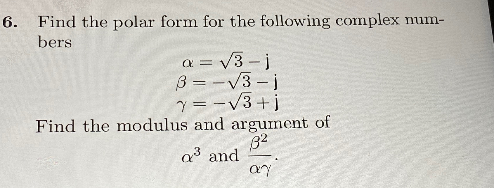 Find the polar form for the following complex | Chegg.com