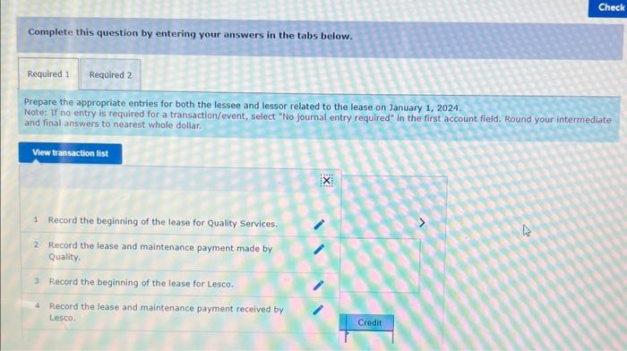 Solved On January 1, 2024, Lesco Leasing leased equipment to | Chegg.com