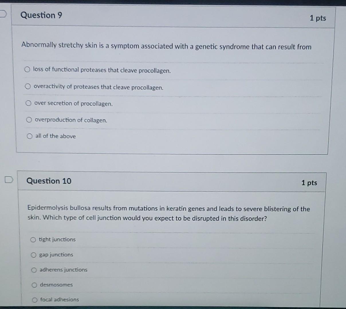 Solved Abnormally stretchy skin is a symptom associated with | Chegg.com