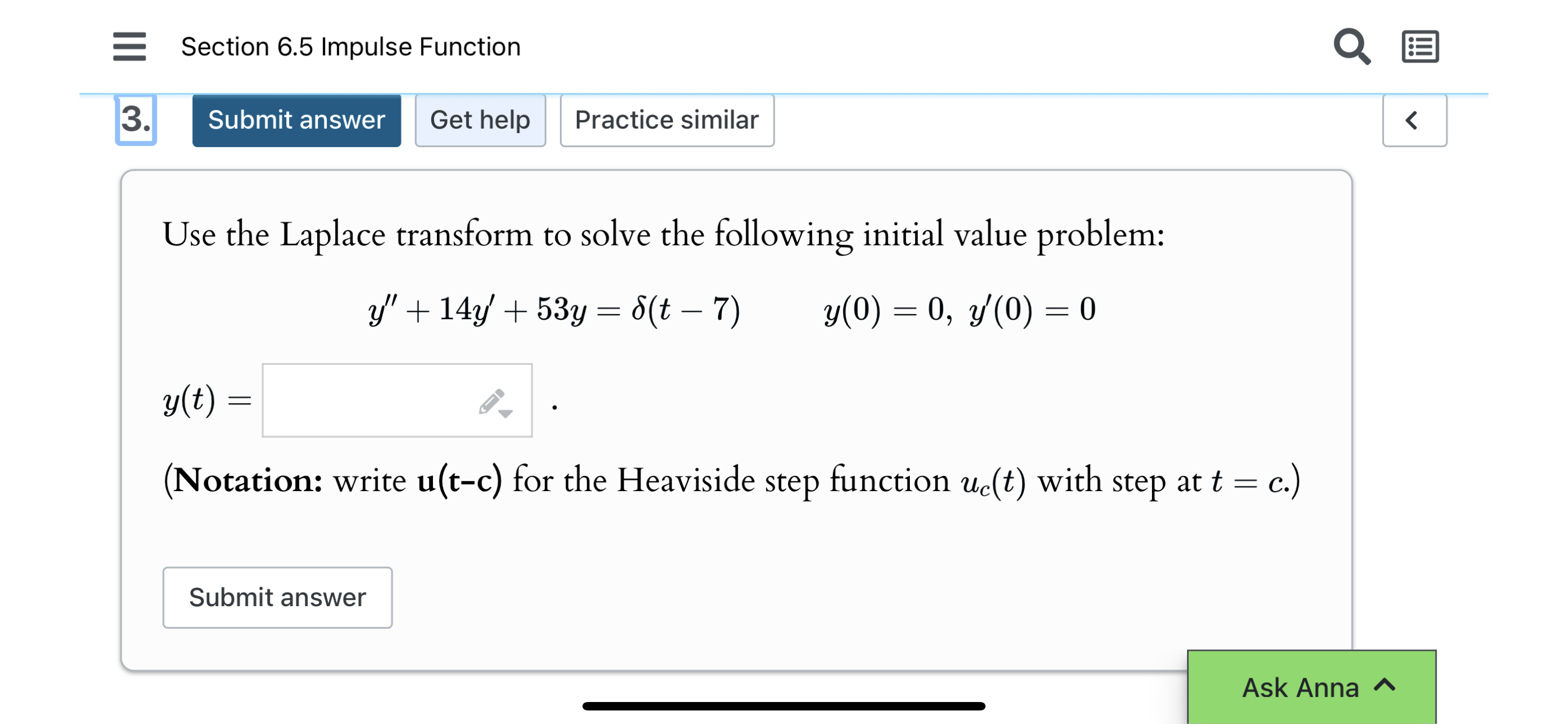 Solved Section 6.5 ﻿Impulse Function3.Use the Laplace | Chegg.com