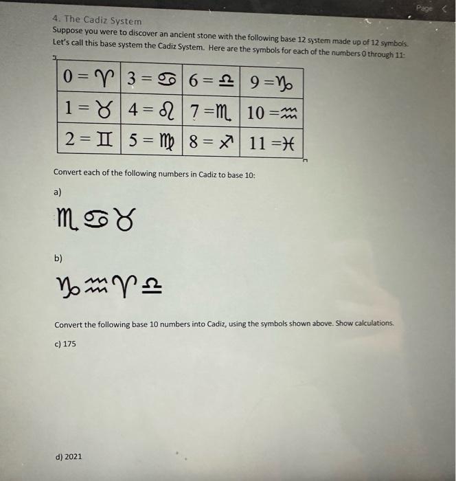 Solved 4. The Cadiz System Suppose you were to discover an | Chegg.com